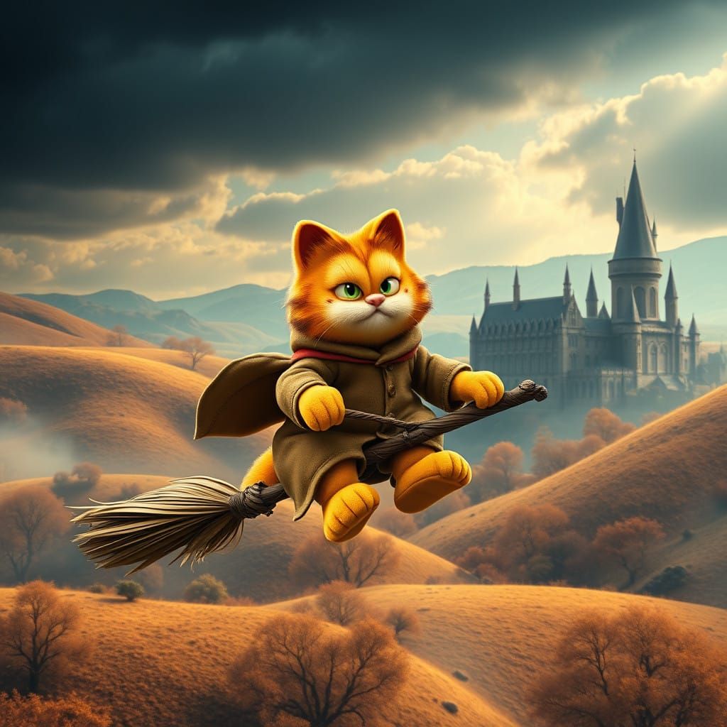 Garfield x Harry Potter🥴🦉 - Fantastical Wizard Garfield on...