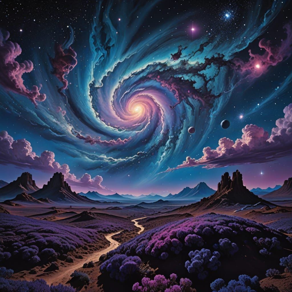 Ethereal Aether Nebula in Cosmic Surrealism - AI Art