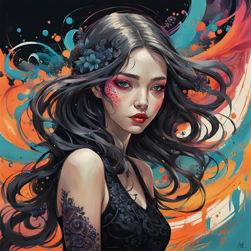 Sansa - Mysterious Death Goddess in Graffiti Splendor