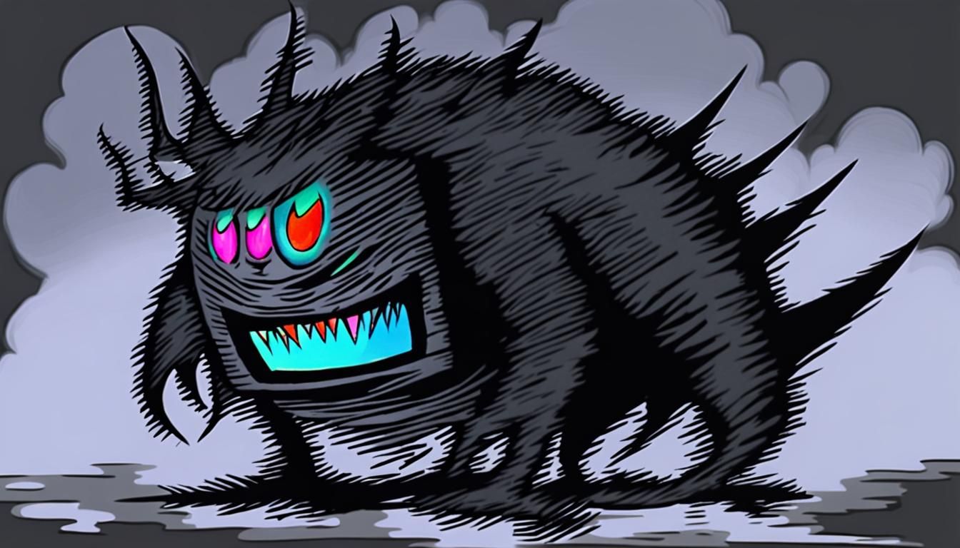 glitch hacking tv creatures from hell - AI Generated Artwork ...