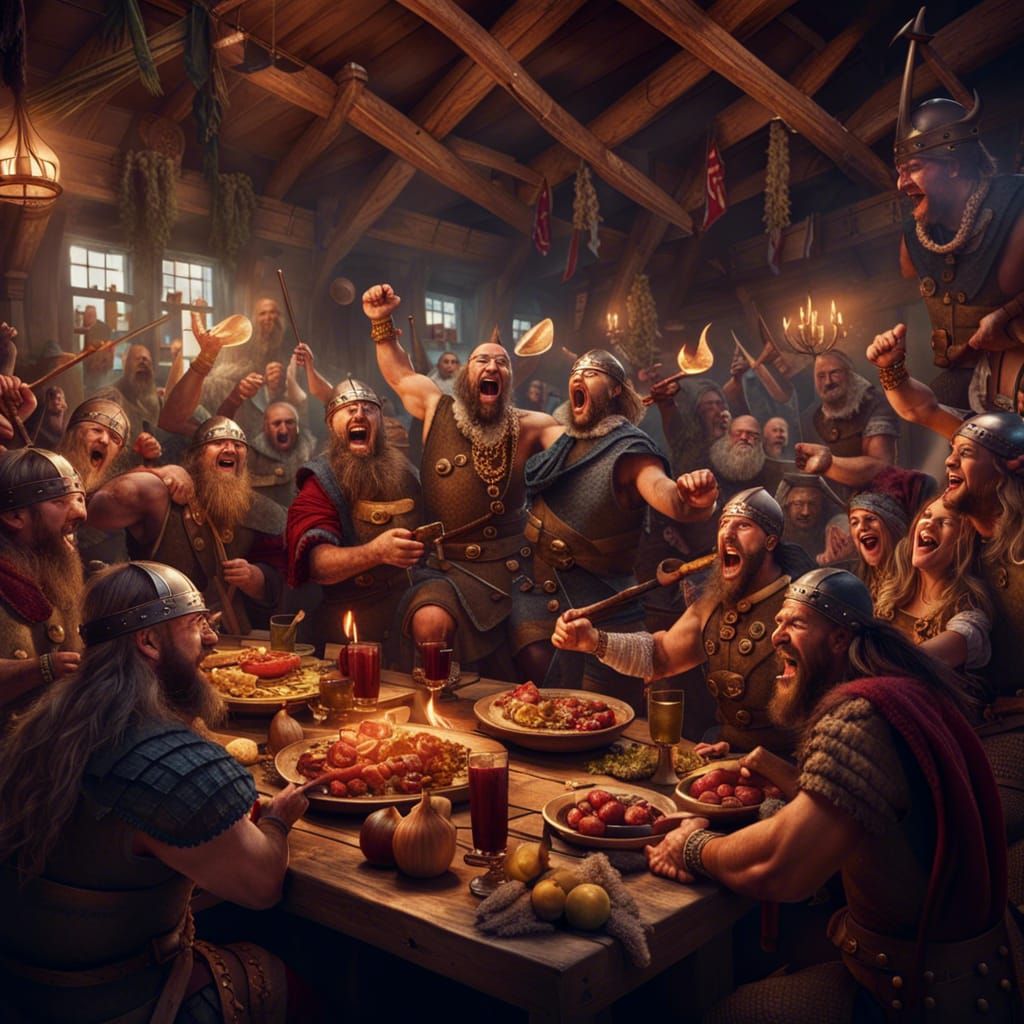 Viking Feast - AI Generated Artwork - NightCafe Creator