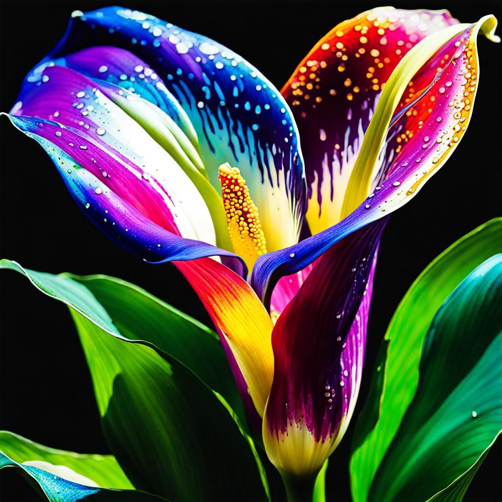 Fractal Blooms: Calla Lilly's Ethereal Glow and Iridescent Details - AI Generated Artwork ...