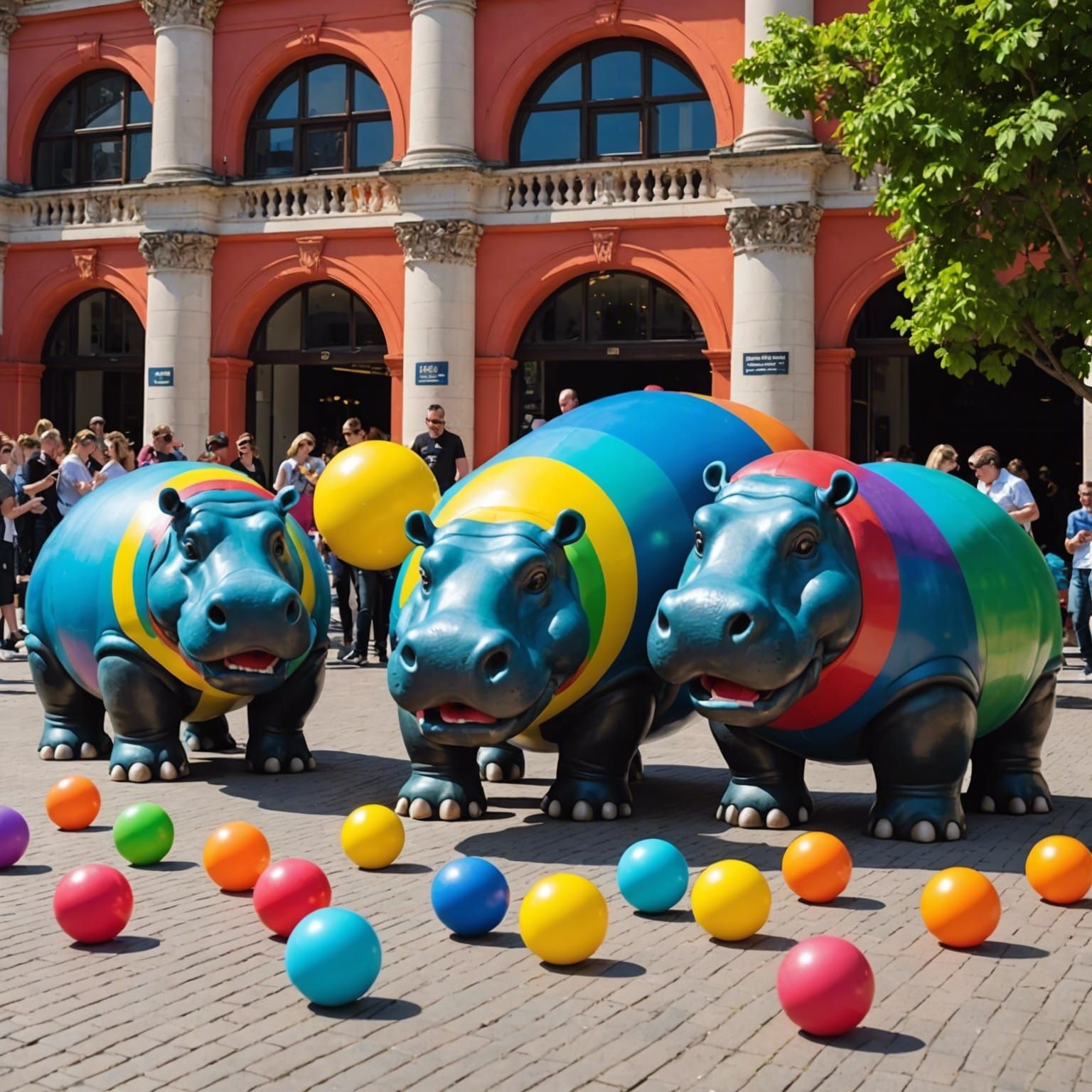 Hungry Hungry Hippos! - AI Generated Artwork - NightCafe Creator