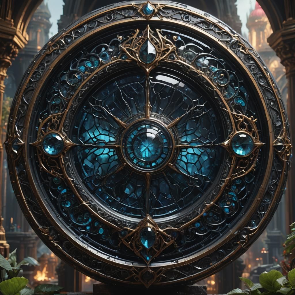 STAINEDE GLASS ROUND -BLACK NAPED MONACH MALE DETAILED (95%) detailed ...