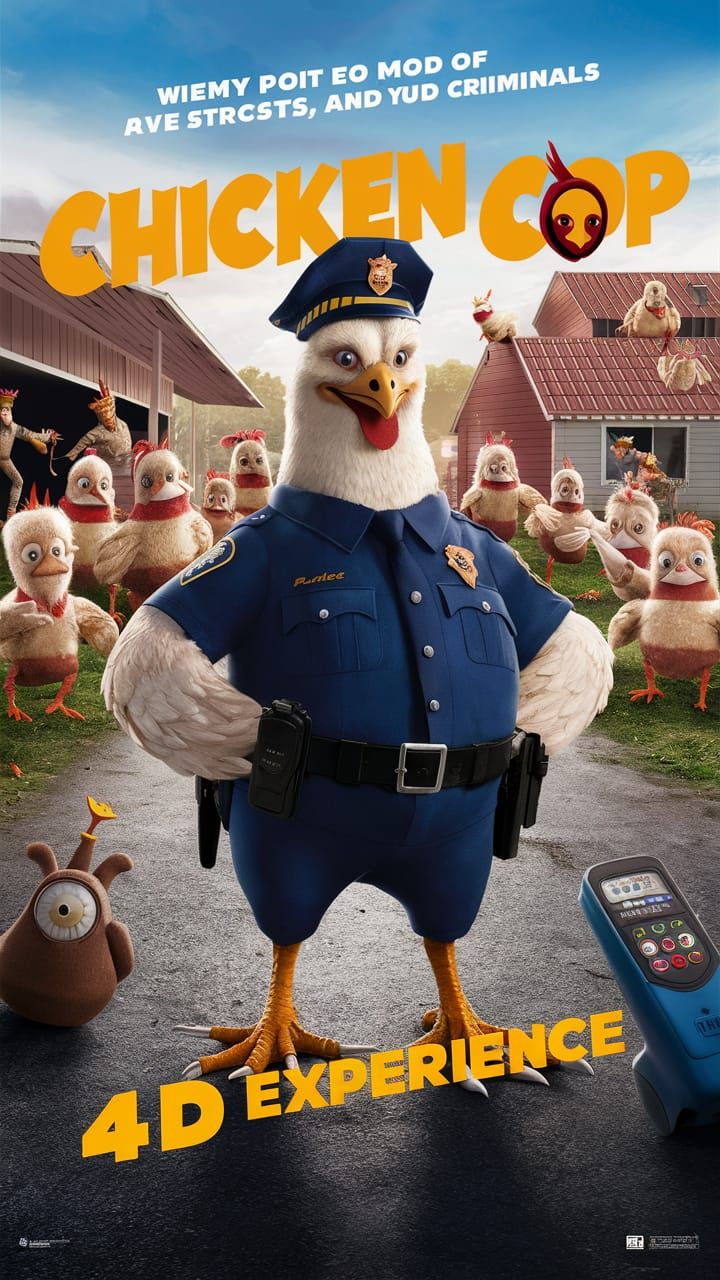 Chicken Cop 4D 🐔🚨 - AI Generated Artwork - NightCafe Creator