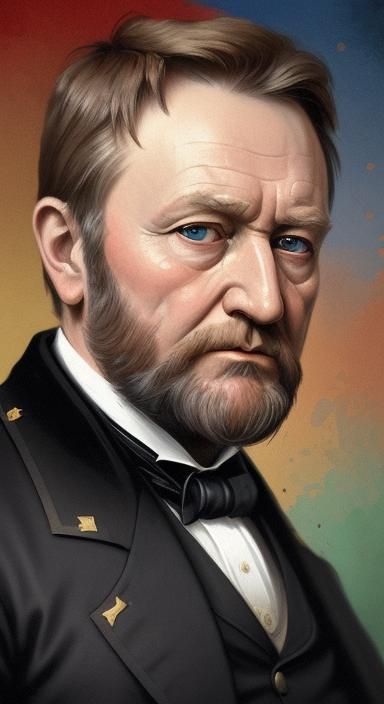 Portrait of President Ulysses S. Grant - AI Generated Artwork ...