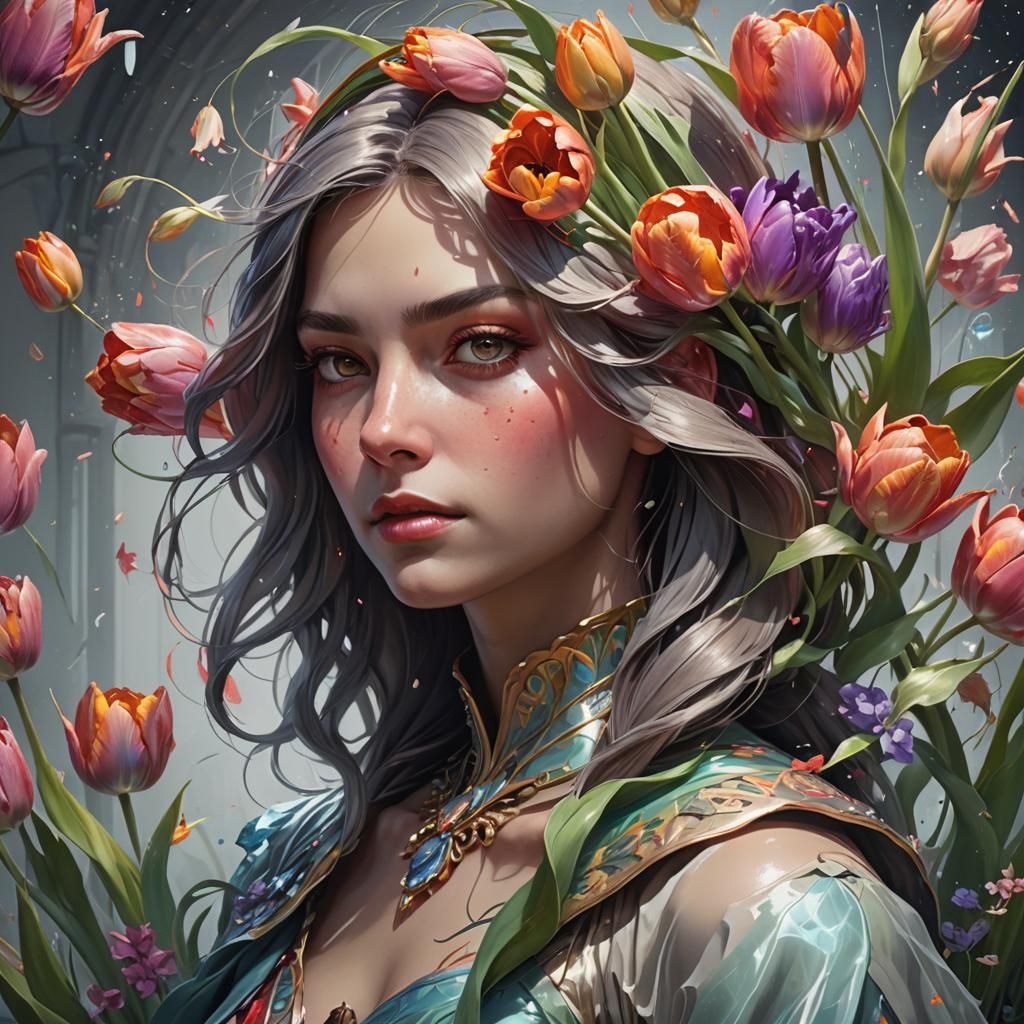 "Tulip Ghost" head and shoulders portrait, 8k resolution concept art ...