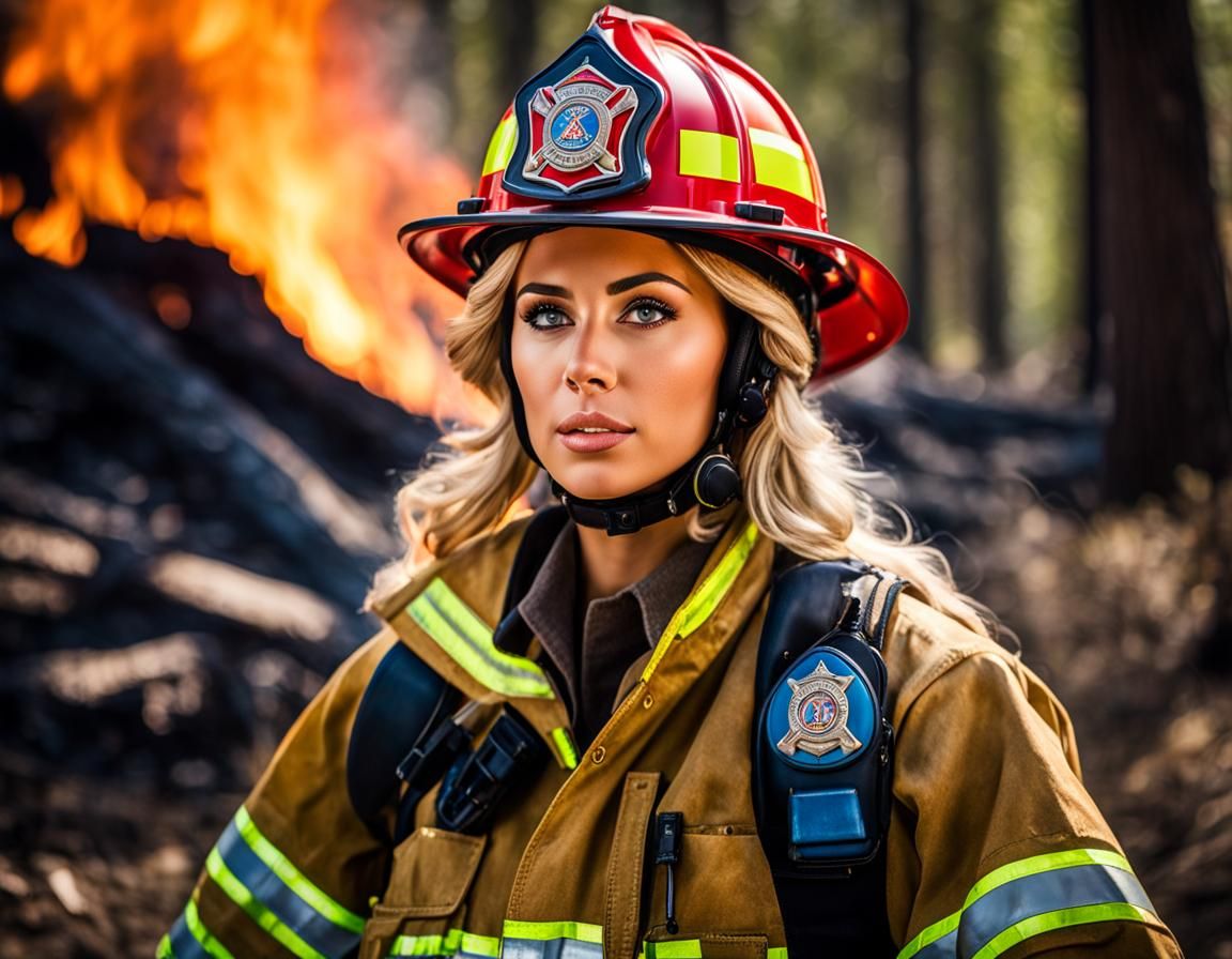 Latina female firefighter in action - AI Generated Artwork - NightCafe ...