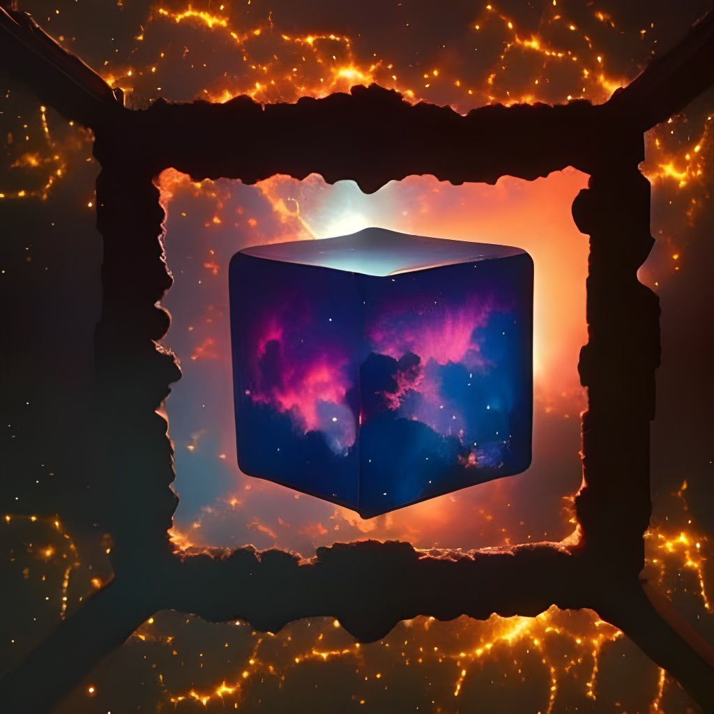 Starry nightsky captured in a perfect cube - AI Generated Artwork - NightCafe Creator