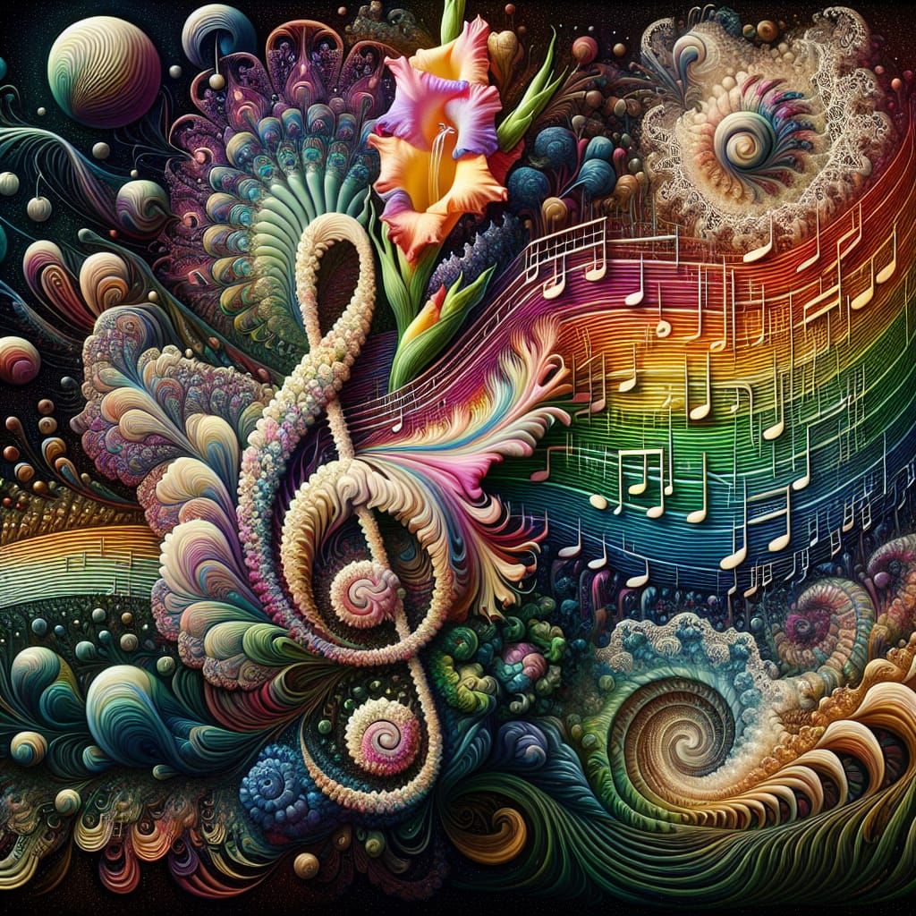 Fractal Music!!!! - AI Generated Artwork - NightCafe Creator