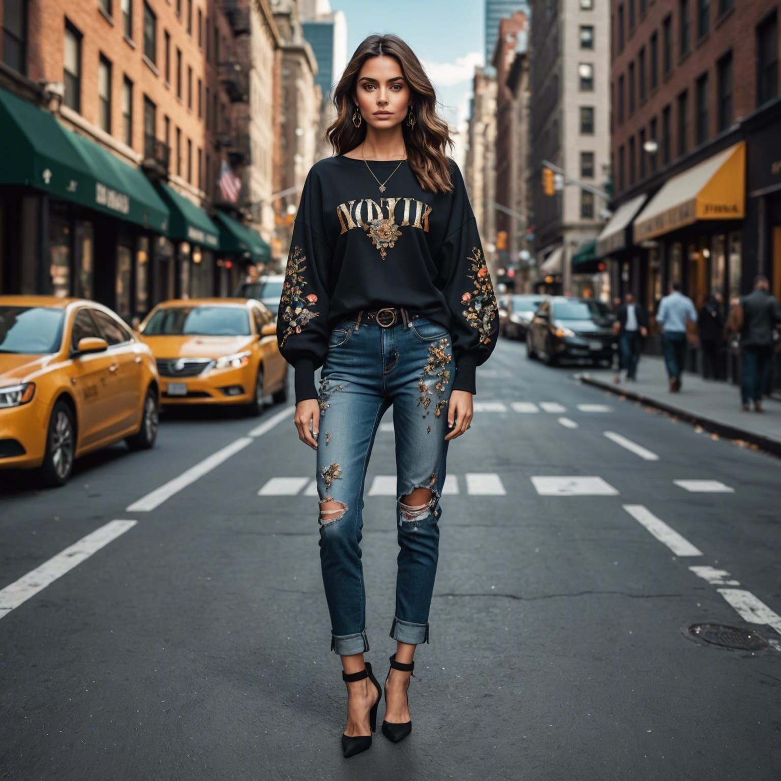 Italian Model in New York 2 - AI Generated Artwork - NightCafe Creator