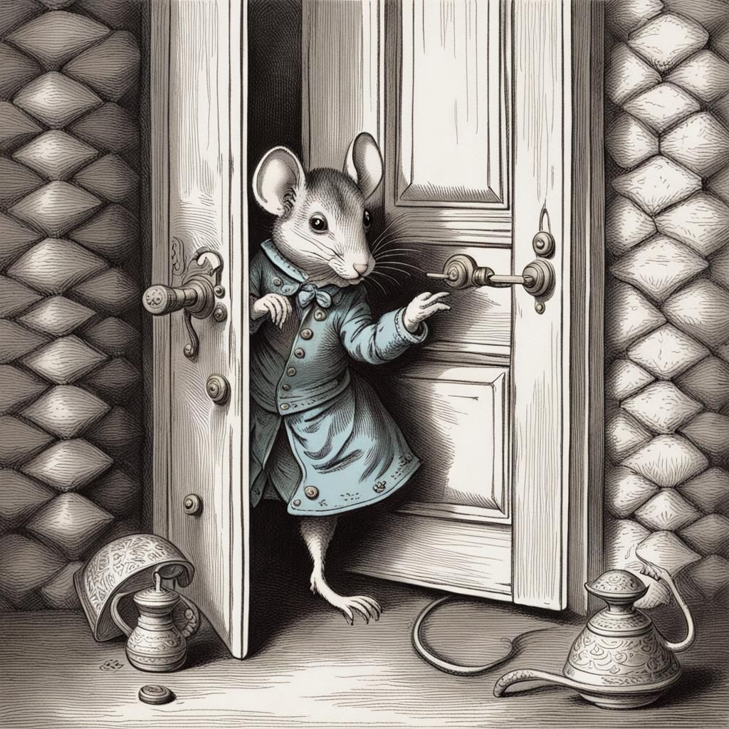 Door Mouse of Wonderland - John Tenniel - AI Generated Artwork ...