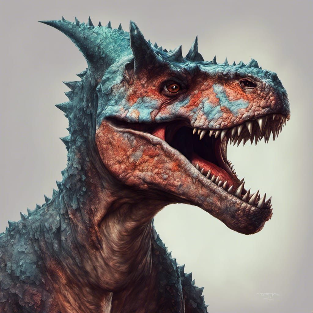 A cool and crazy looking fantasy Carnotaurus profile picture. - AI ...