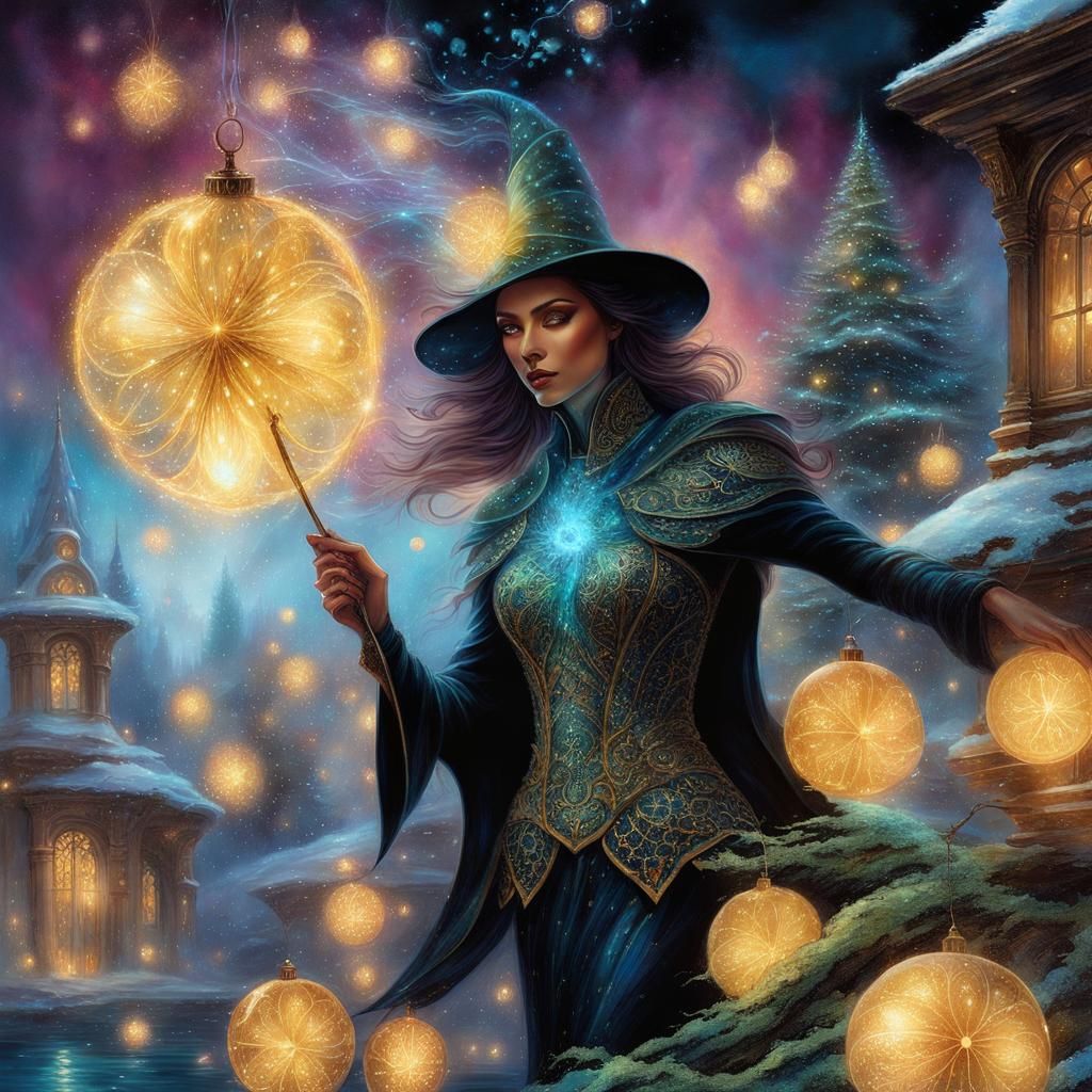 Christmas Sorcery Witch - AI Generated Artwork - NightCafe Creator