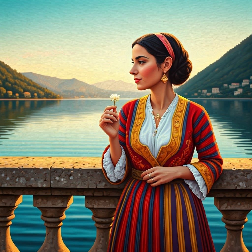 Italian Donna - Italian Bride in Traditional Sardinian Dress...