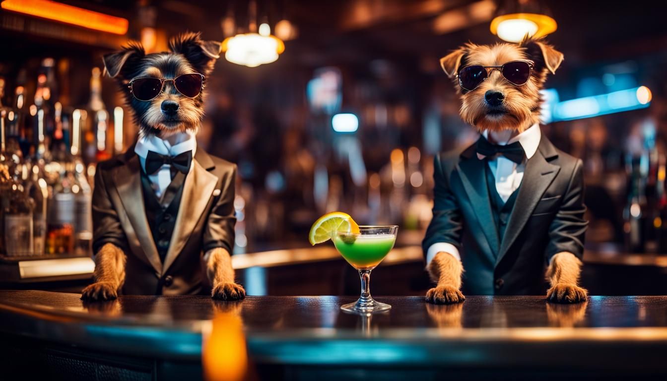 Dog bartenders - AI Generated Artwork - NightCafe Creator