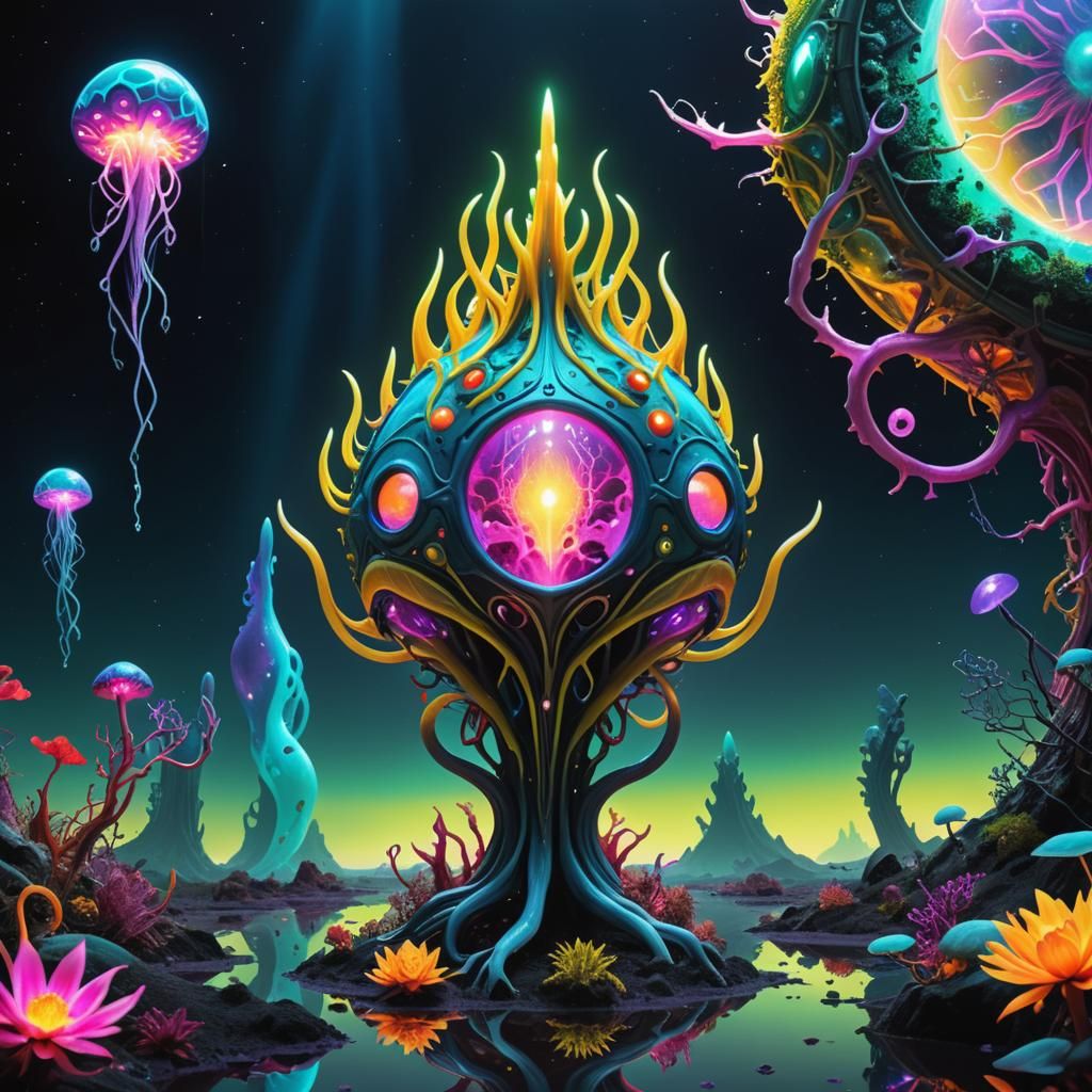 Celestial Biome Discoveries in Vibrant, Ethereal P... - AI Art