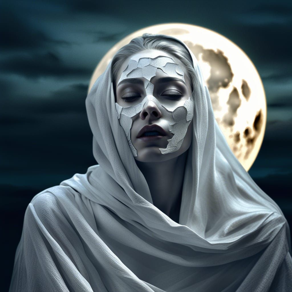 Pale as the moon " photo of a woman with skin as white as the moon, a ...
