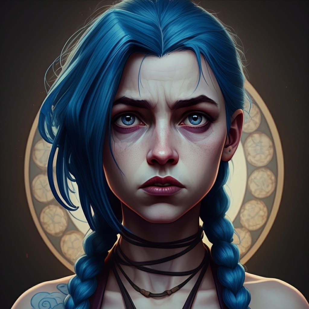 Disney-Inspired Hyper-Realistic Jinx Portrait in V... - AI Art