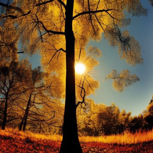 In the shadow of a tall tree - AI Generated Artwork - NightCafe Creator