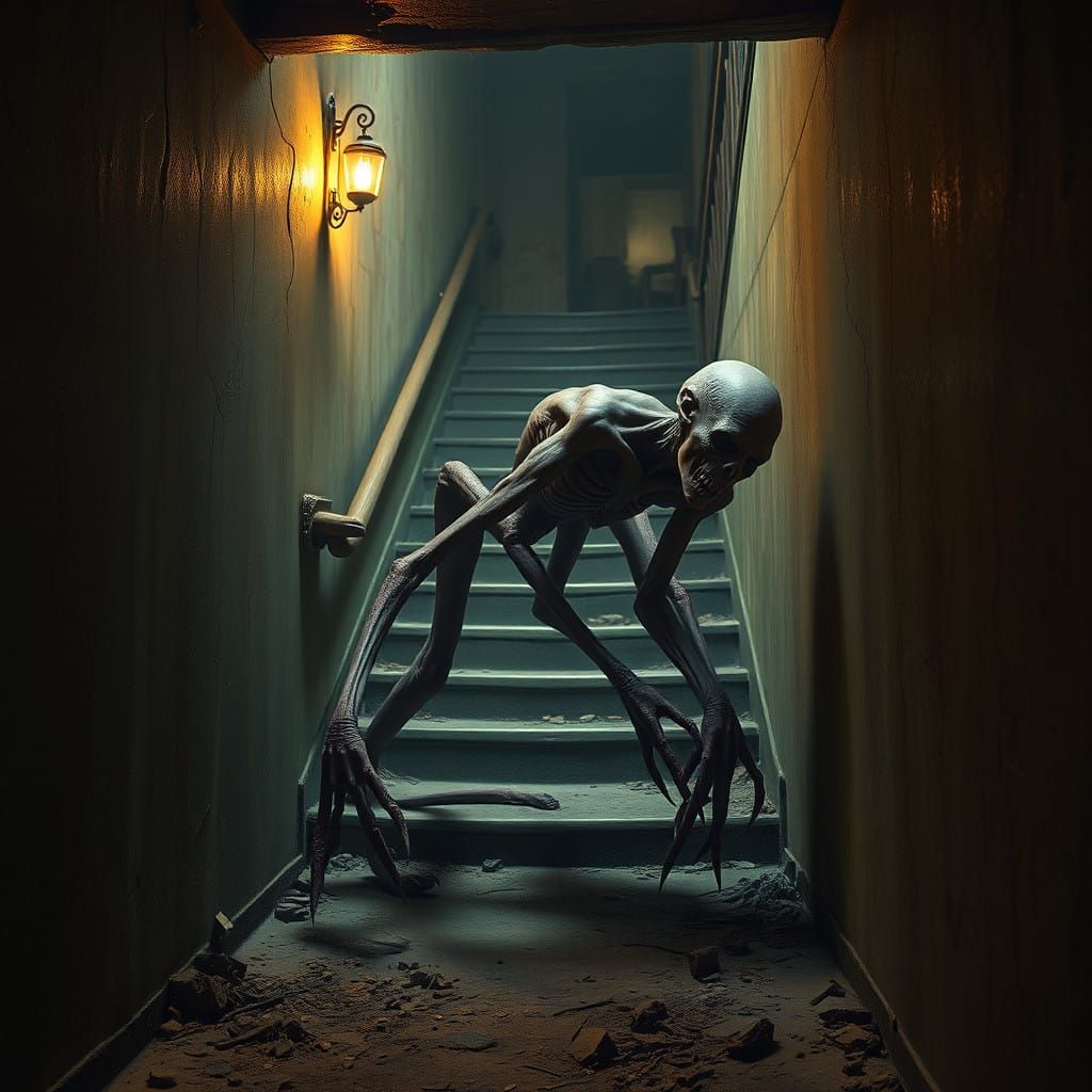 Ethereal Horror: Crawler Transforms into Human Fem... - AI Art