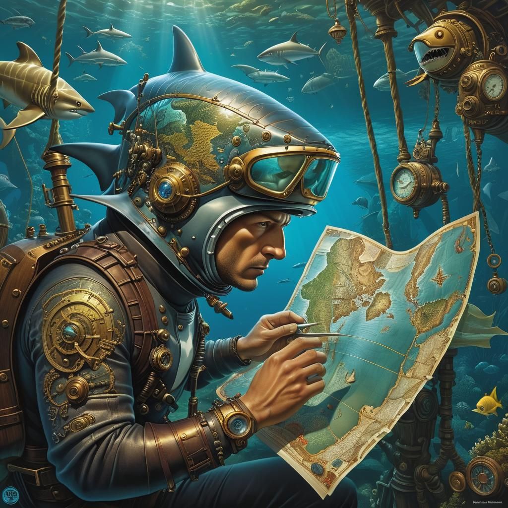 Steampunk Underwater - AI Generated Artwork - NightCafe Creator