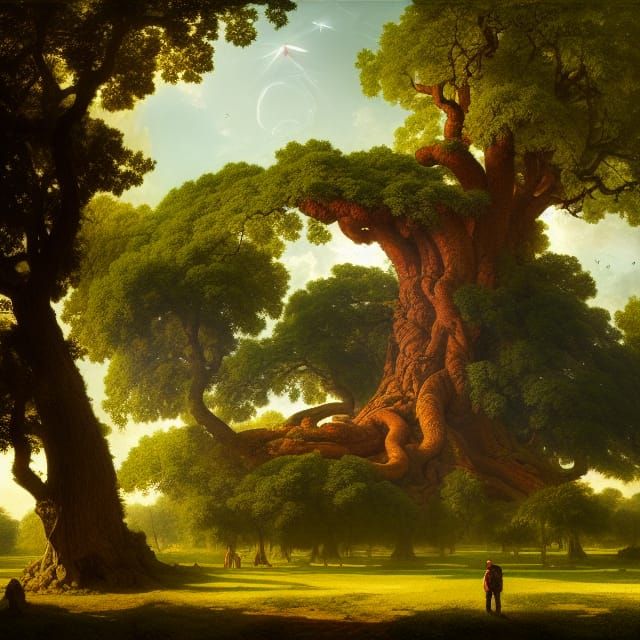 Giant Oak Tree - AI Generated Artwork - NightCafe Creator