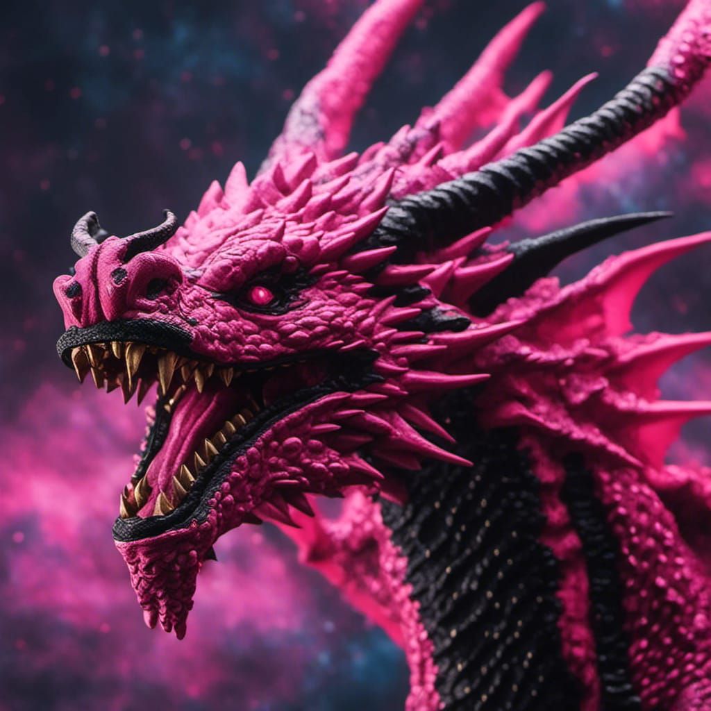 pink and black dragon - AI Generated Artwork - NightCafe Creator