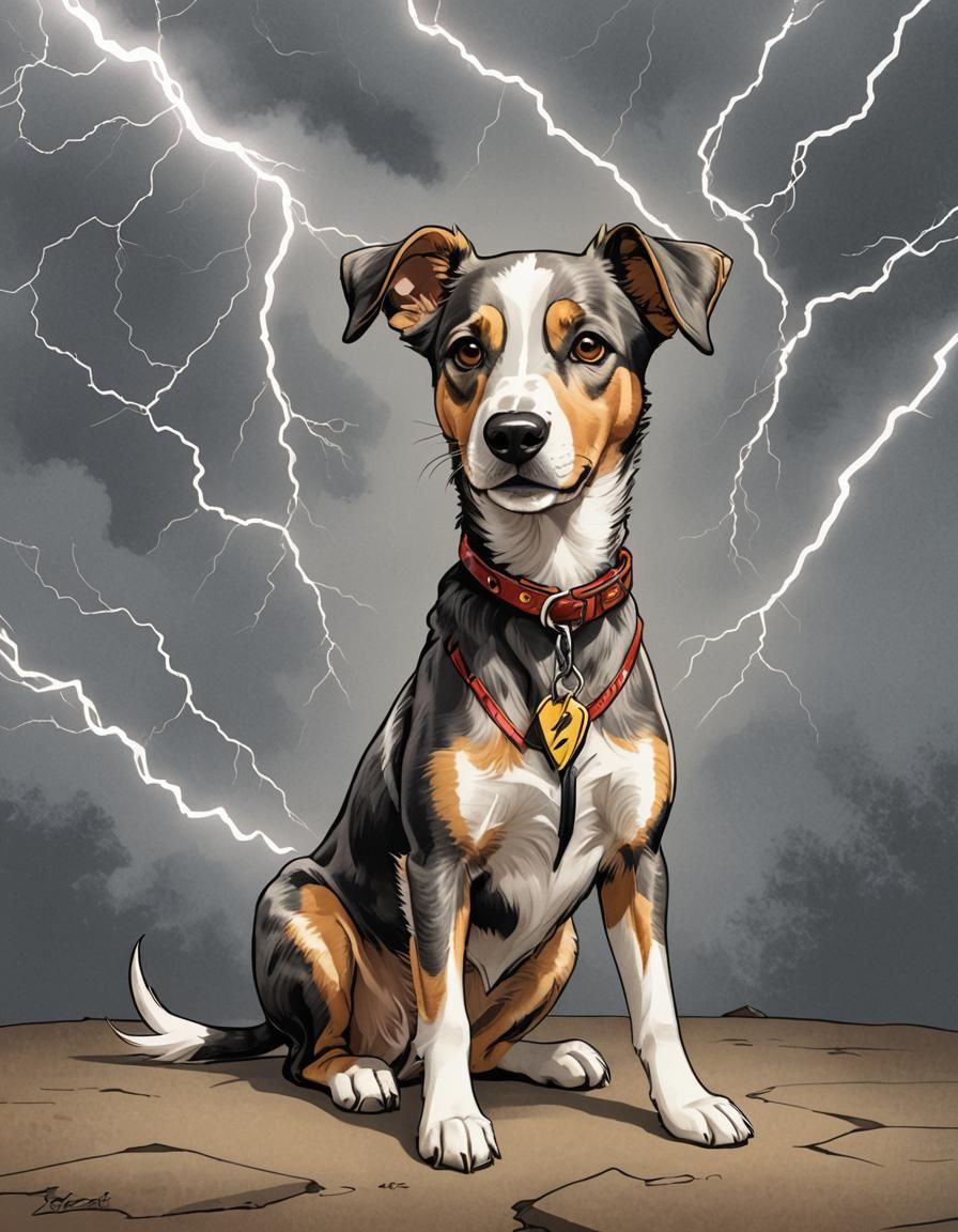 Lightning the wonder dog - AI Generated Artwork - NightCafe Creator