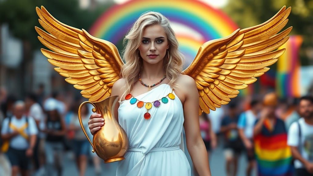 Iris leads Pride Parade - Greek Goddess Iris Celebrates Prid...