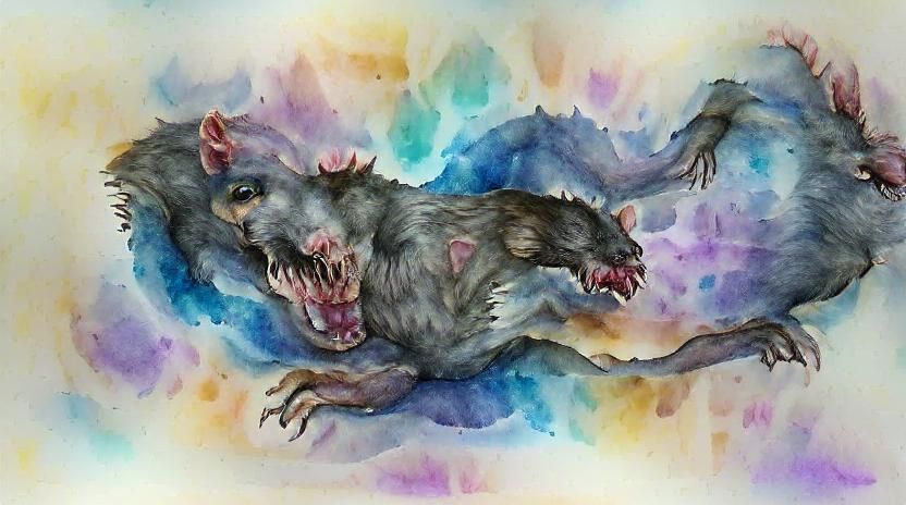 werewolf rat (watercolor) - AI Generated Artwork - NightCafe Creator
