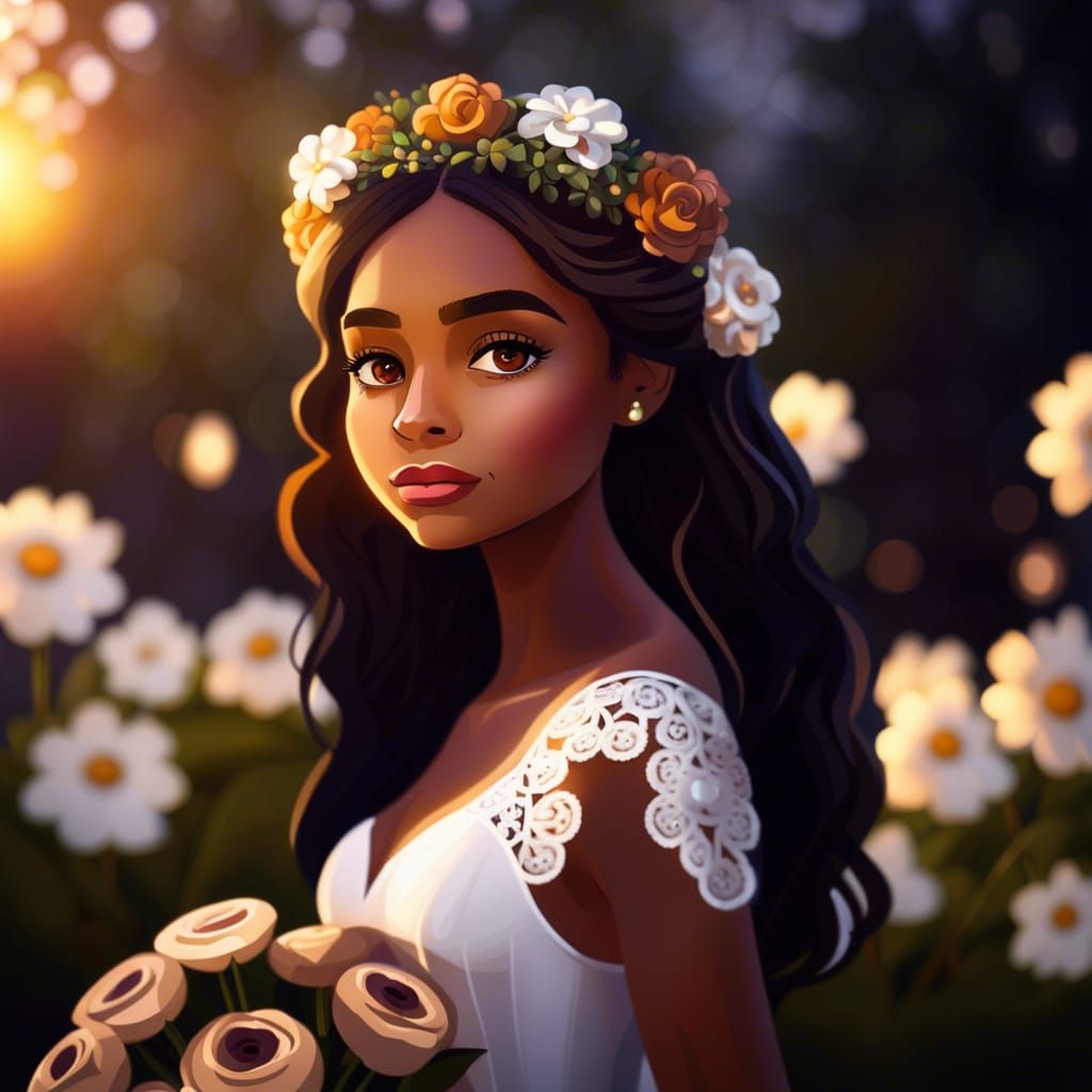 A young spring bride awaits... - AI Generated Artwork - NightCafe Creator