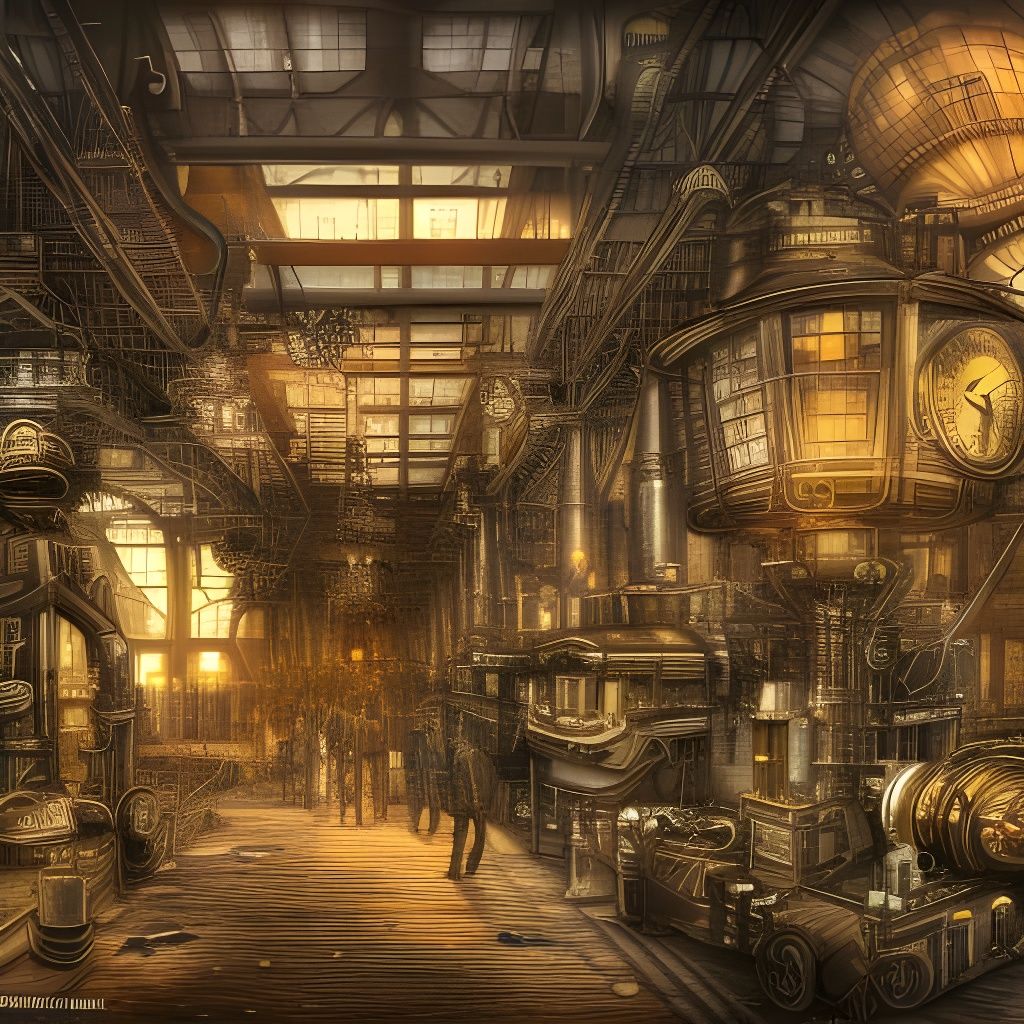 Steampunk factory - AI Generated Artwork - NightCafe Creator