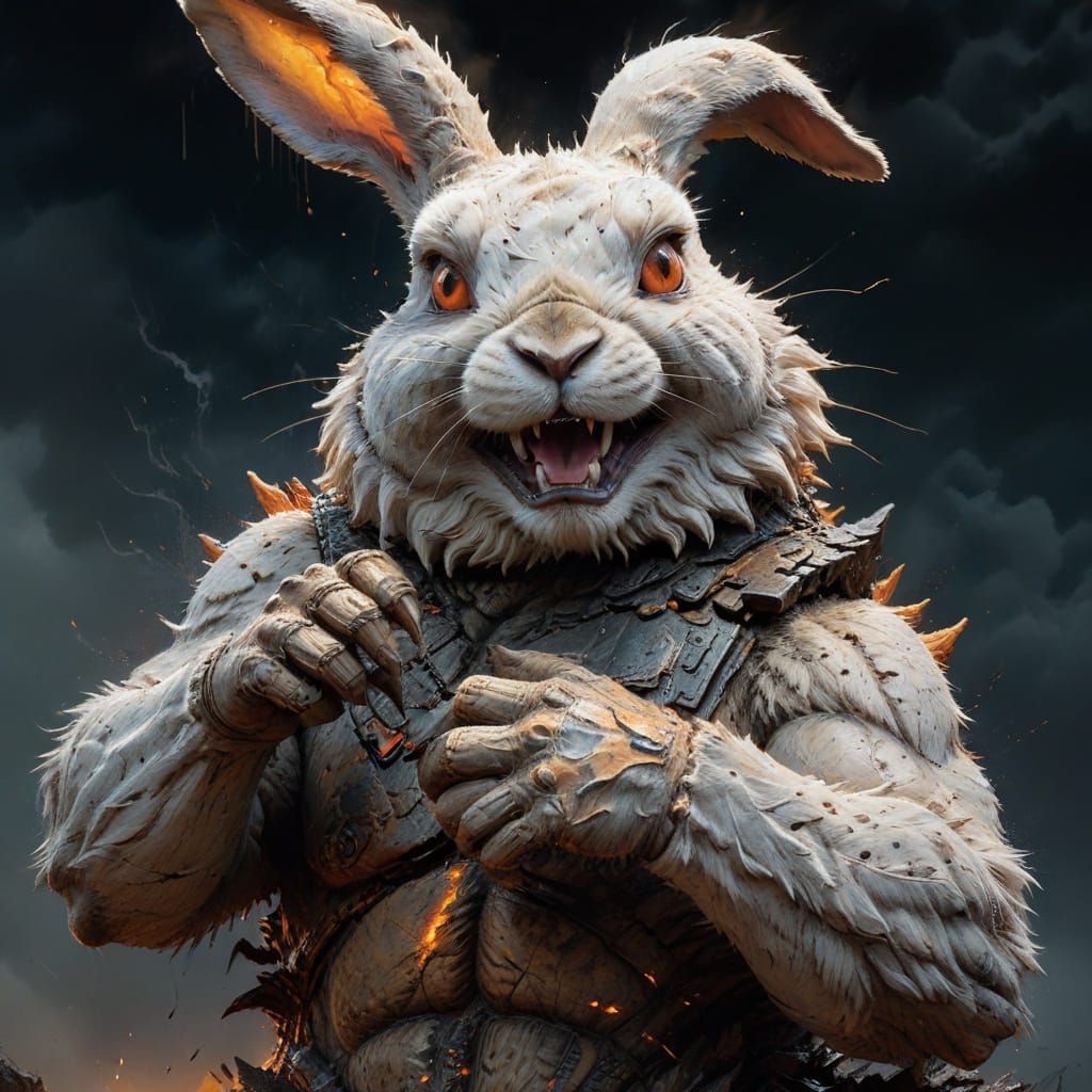 An old strong ex marine rabbit. Facing Godzilla and calling it to a ...