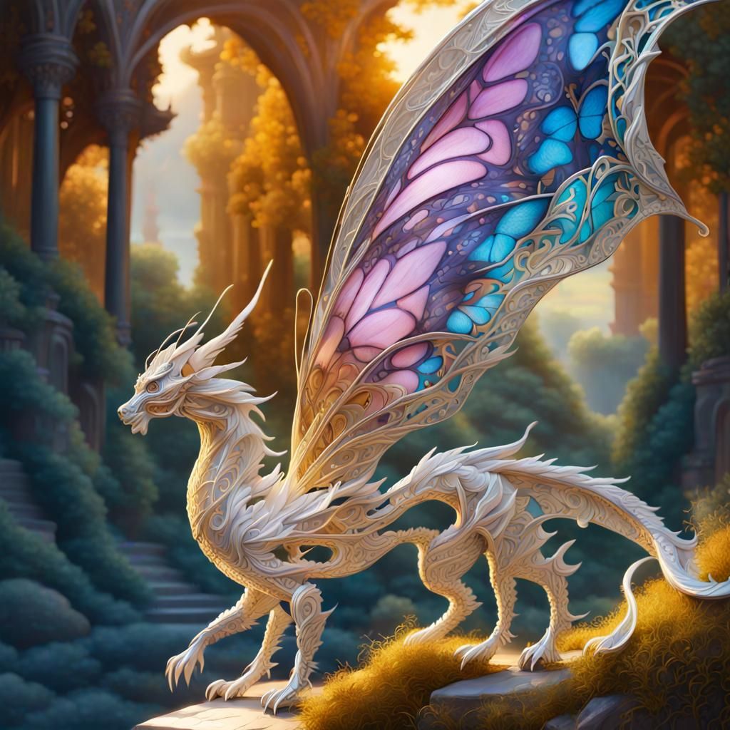 The Alabaster Dragon - AI Generated Artwork - NightCafe Creator