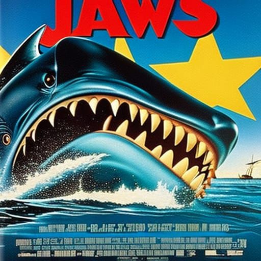 promotional poster for the movie Jaws - AI Generated Artwork ...