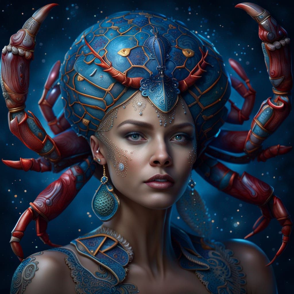 Crab Goddess of Zodiacal Cancer - AI Generated Artwork - NightCafe Creator