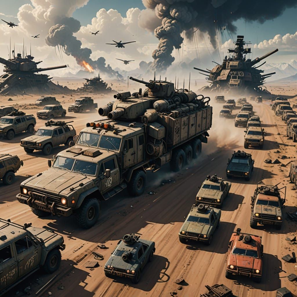 "Giant 301st Armored Division Convoy Leads the Landships into Battle"