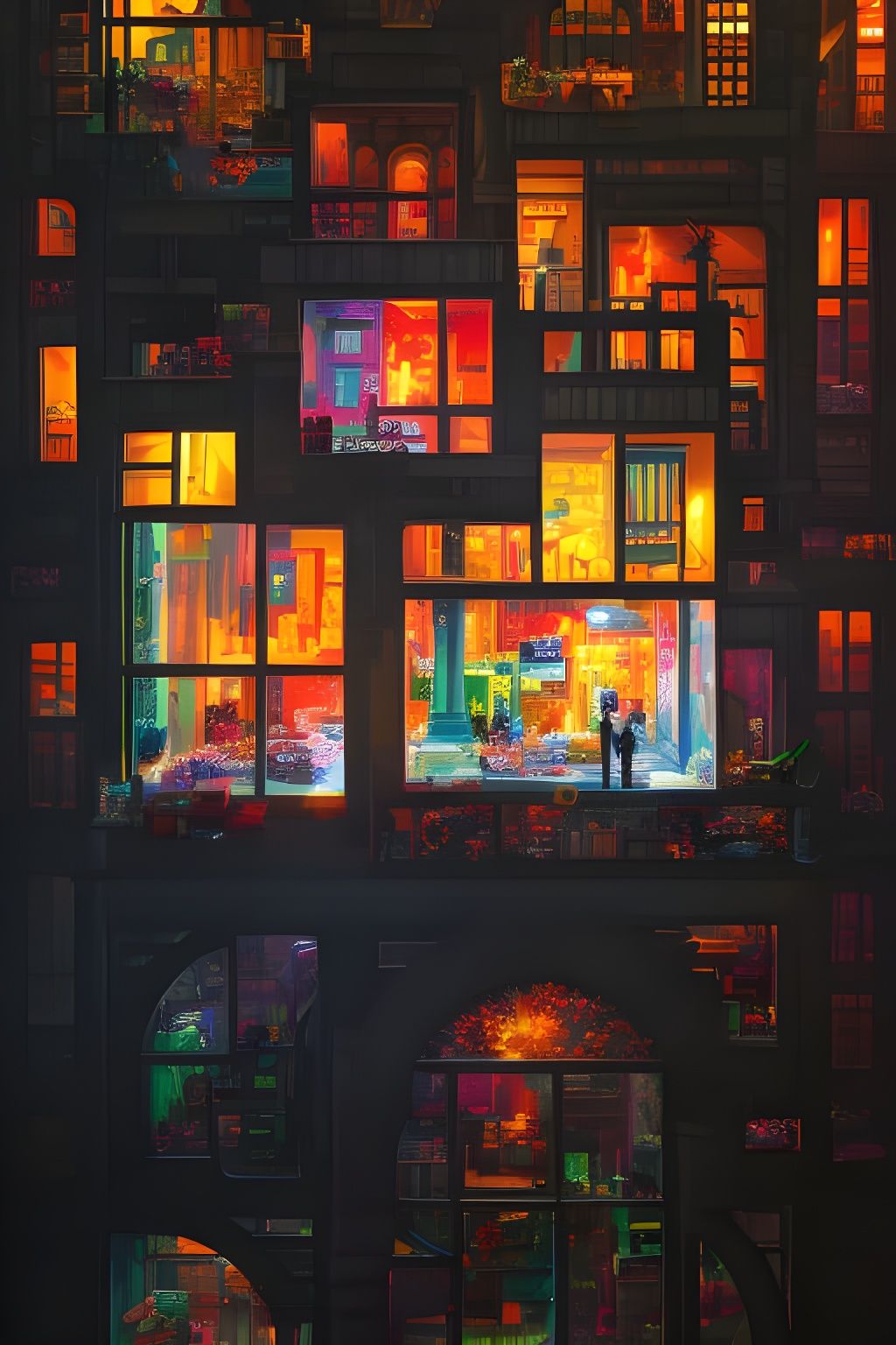 a glimpse into the apartments next door - AI Generated Artwork ...
