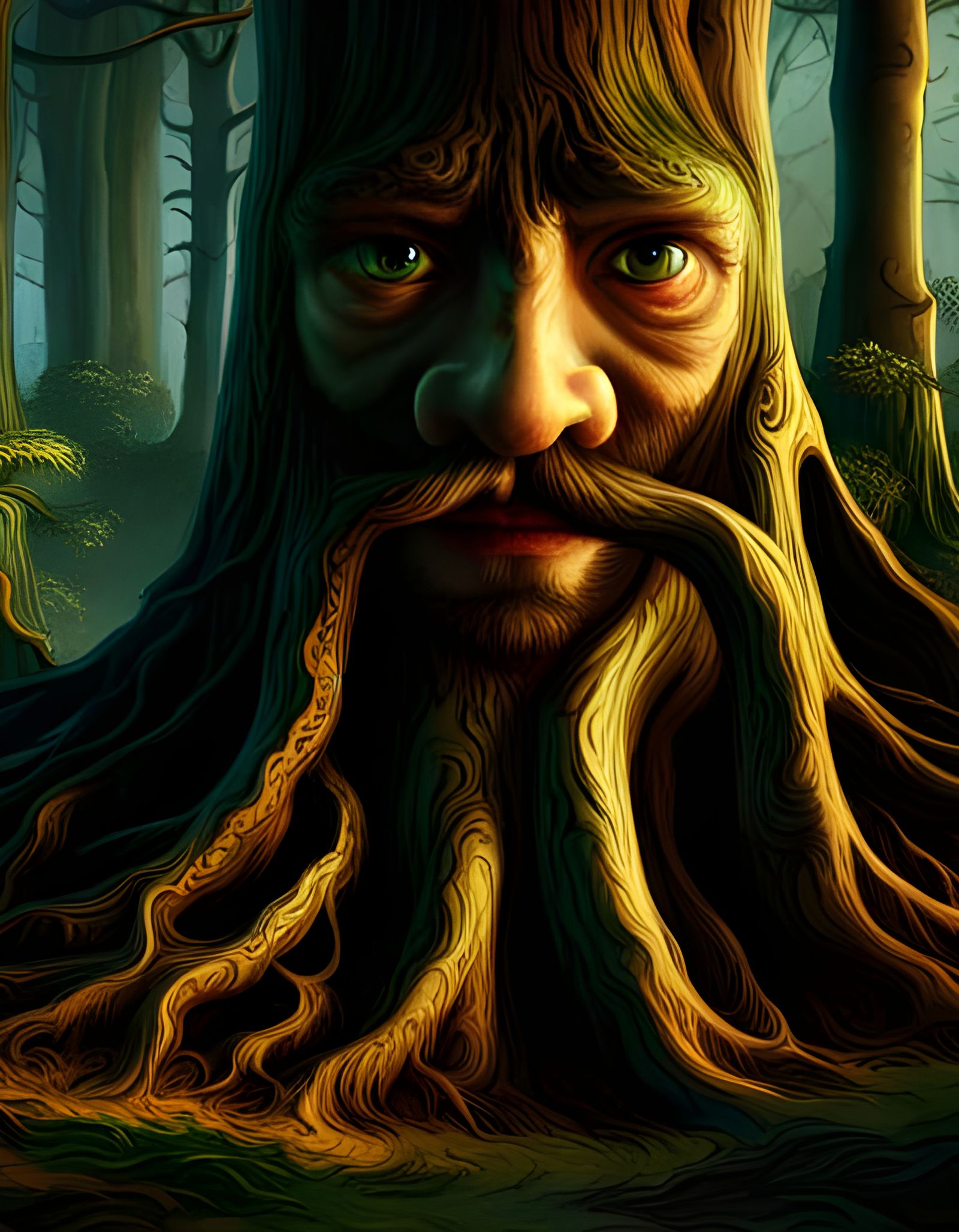 The Crazy Mustache Tree - AI Generated Artwork - NightCafe Creator