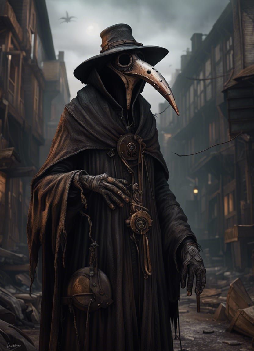 Plague Doctor in a Post-Apocalyptic World - AI Generated Artwork ...