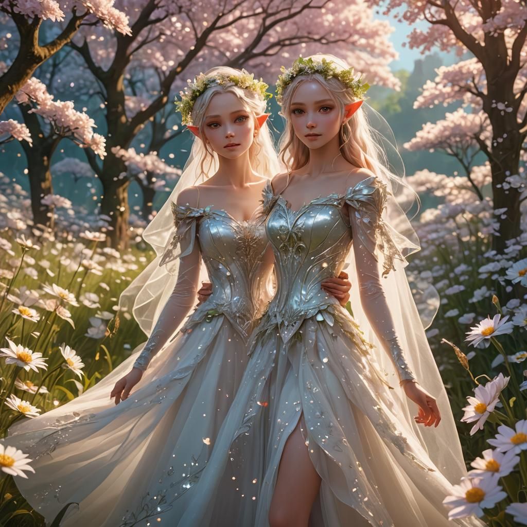 beautiful twin elves - AI Generated Artwork - NightCafe Creator