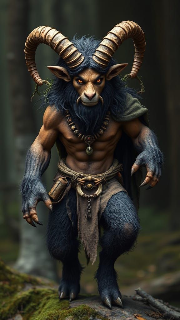 Faunus, the Roman god of forests and fields, is a semi-human, semi ...