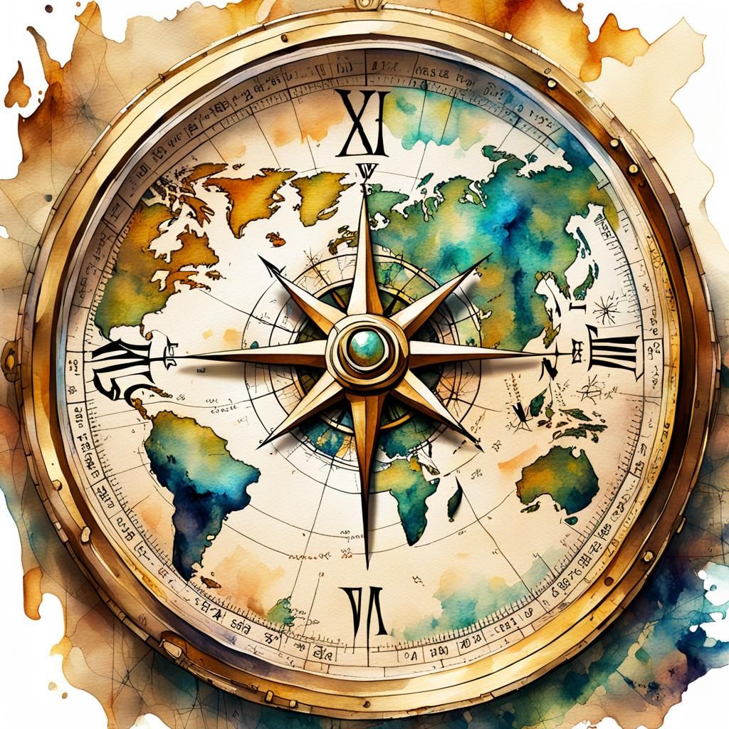 Compass Map - AI Generated Artwork - NightCafe Creator