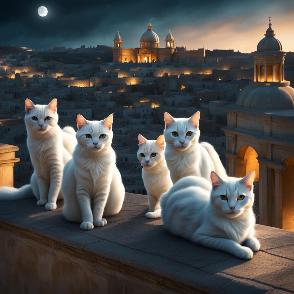 Night Cats Fantasy 18 - AI Generated Artwork - NightCafe Creator