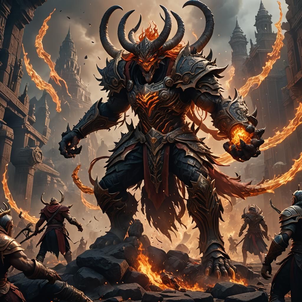 Shura soco furacao ragnarok matando ifrit - AI Generated Artwork ...