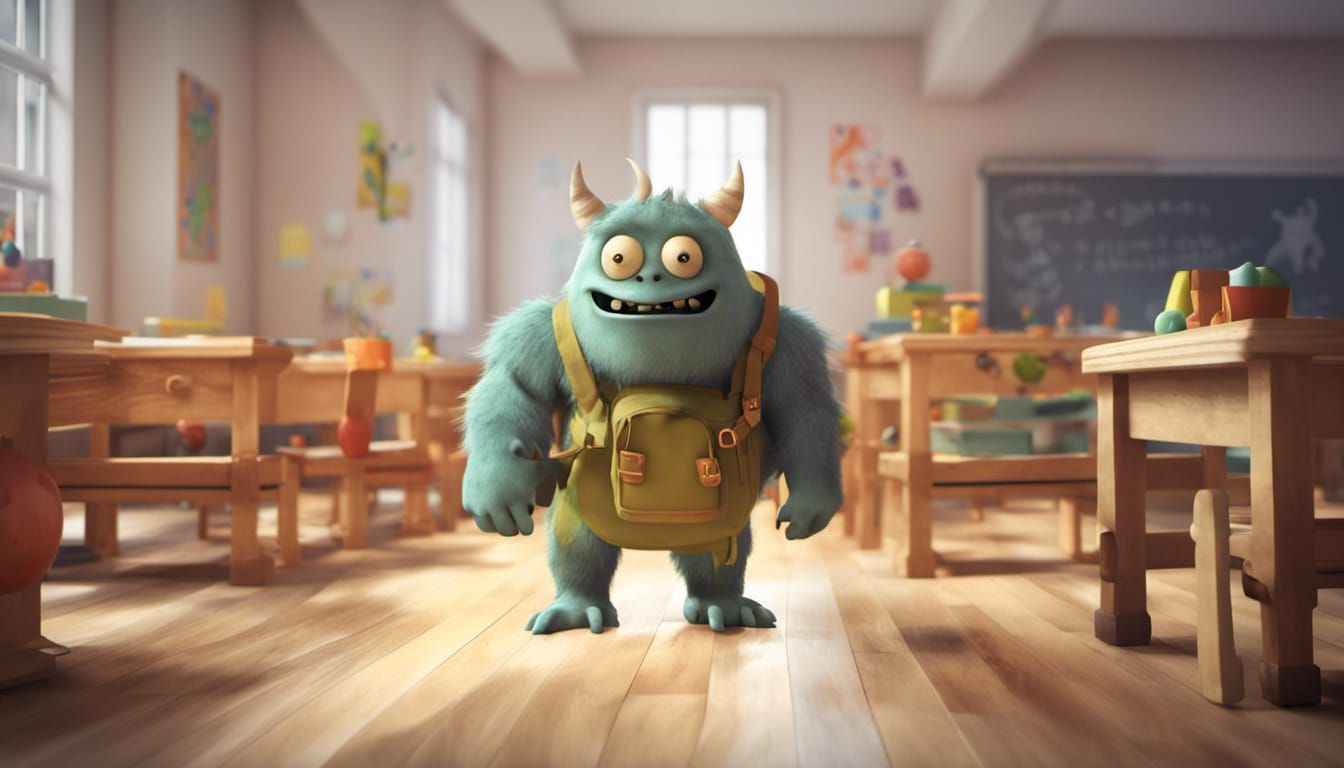 Monster's first day at school ... - AI Generated Artwork - NightCafe ...