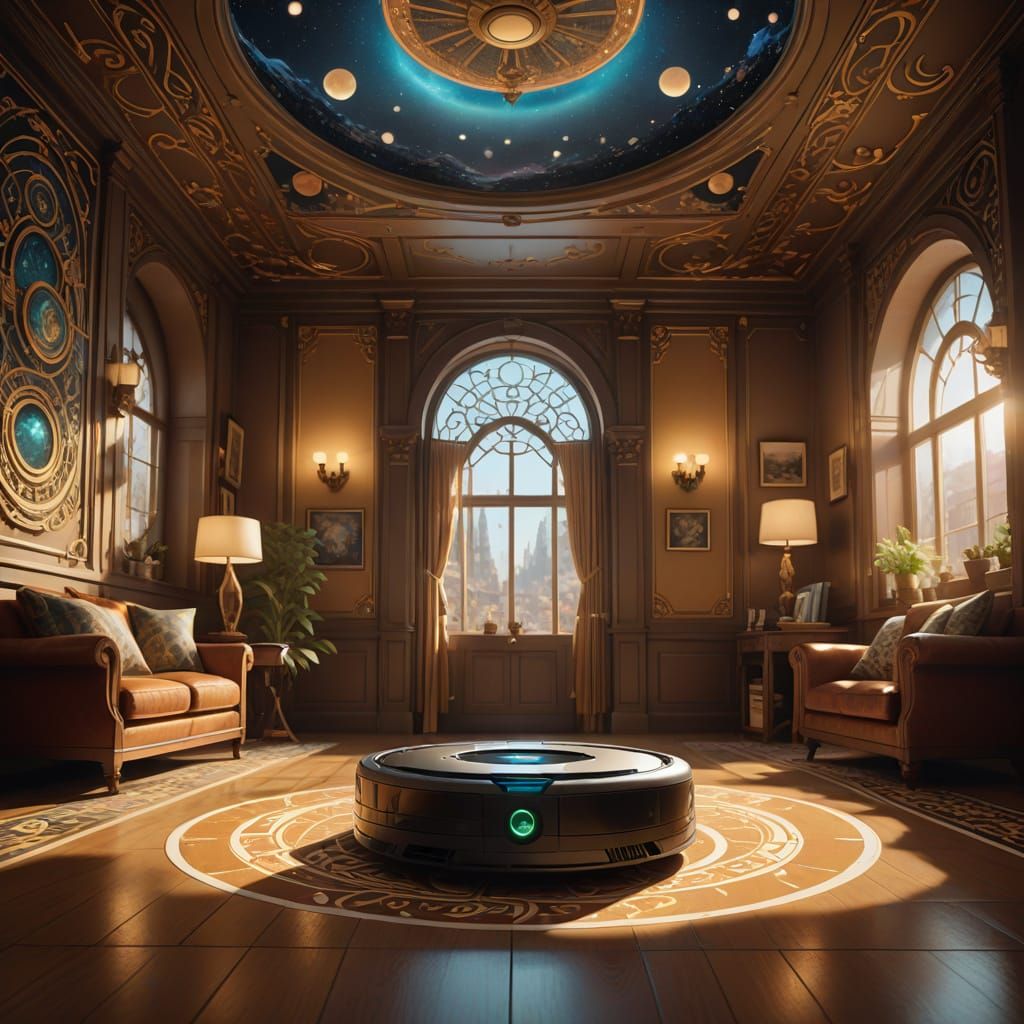 Vintage Fantasy Roomba Advertisement in Whimsical ... - AI Art