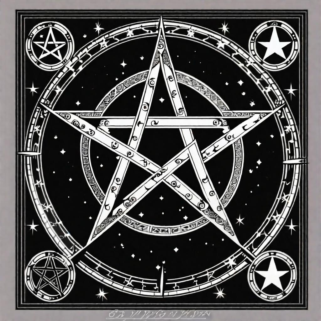 the top two points of the star pentacle are rounded half moons half ...