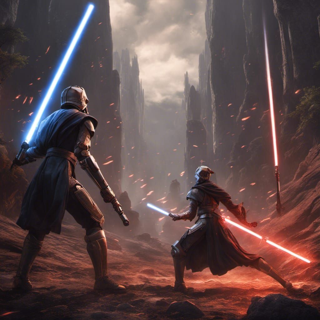 Lightsaber Battle - AI Generated Artwork - NightCafe Creator
